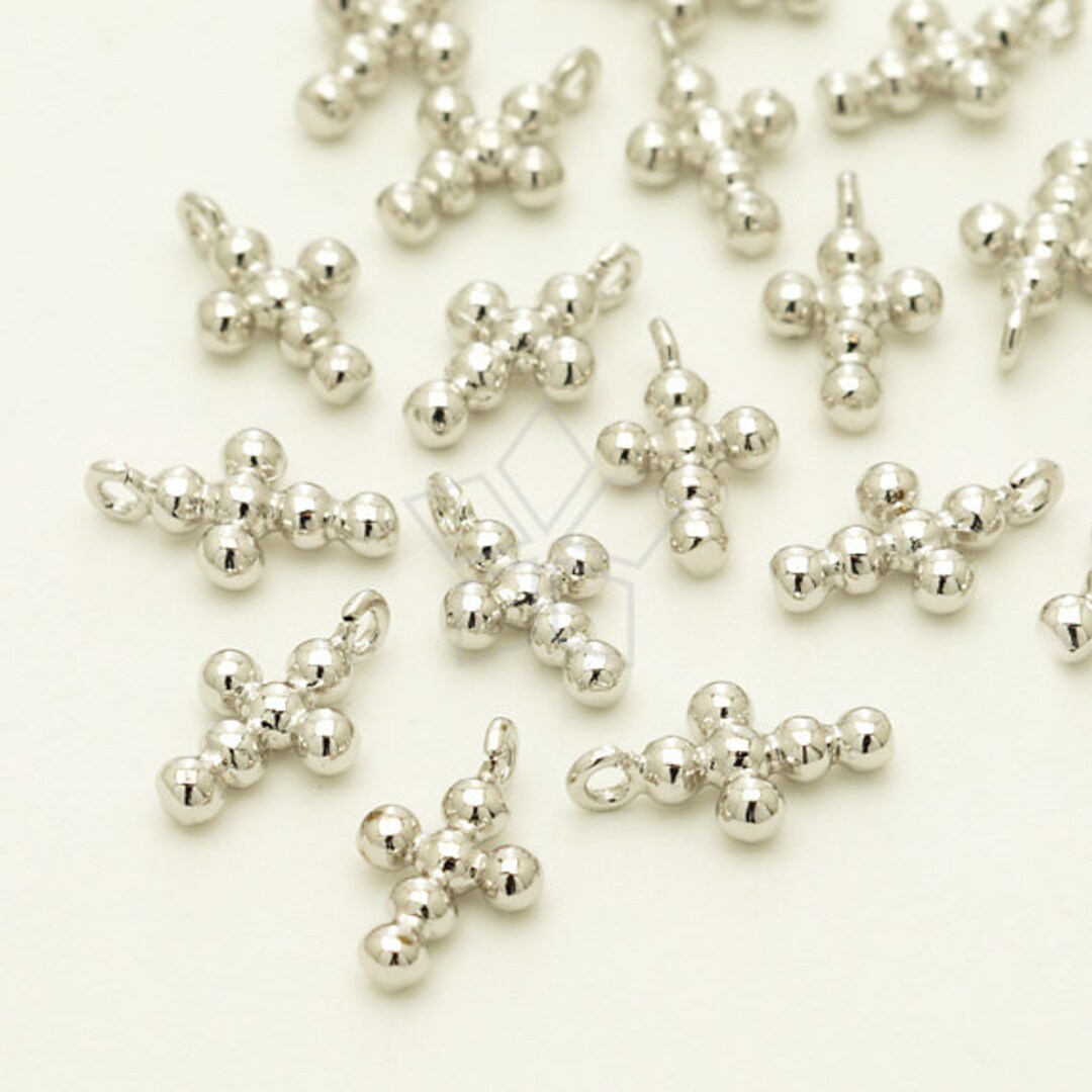 PD-1296-OR / 2 Pcs - Dainty Ball Cross Pendant, Small Cross Charm ...