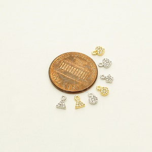PD-1251-GD / 2 Pcs - Tiny Mini CZ Charm Pendant (triangle), Small ...