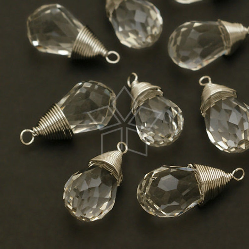 GS-104-OR / 2 Pcs Crystal Wire Wrapped Briolette Drop - Etsy