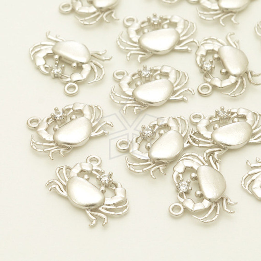 PD-1330-MS / 2 Pcs - Tiny Baby Crab Charm Pendant, June July Zodiac ...