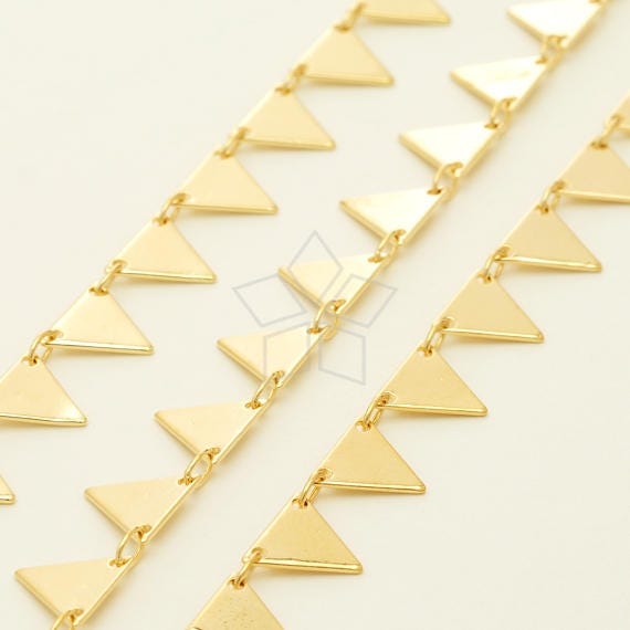 CH-159-GD / 1 Meter Triangle Charm Chain Triangle Garland - Etsy
