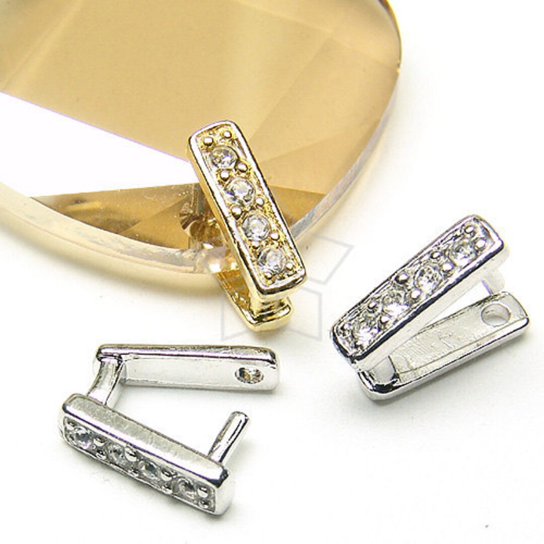 PS-009-OR / 2 Pcs - Cubic Square Bail for Necklace Pendant, Diy ...