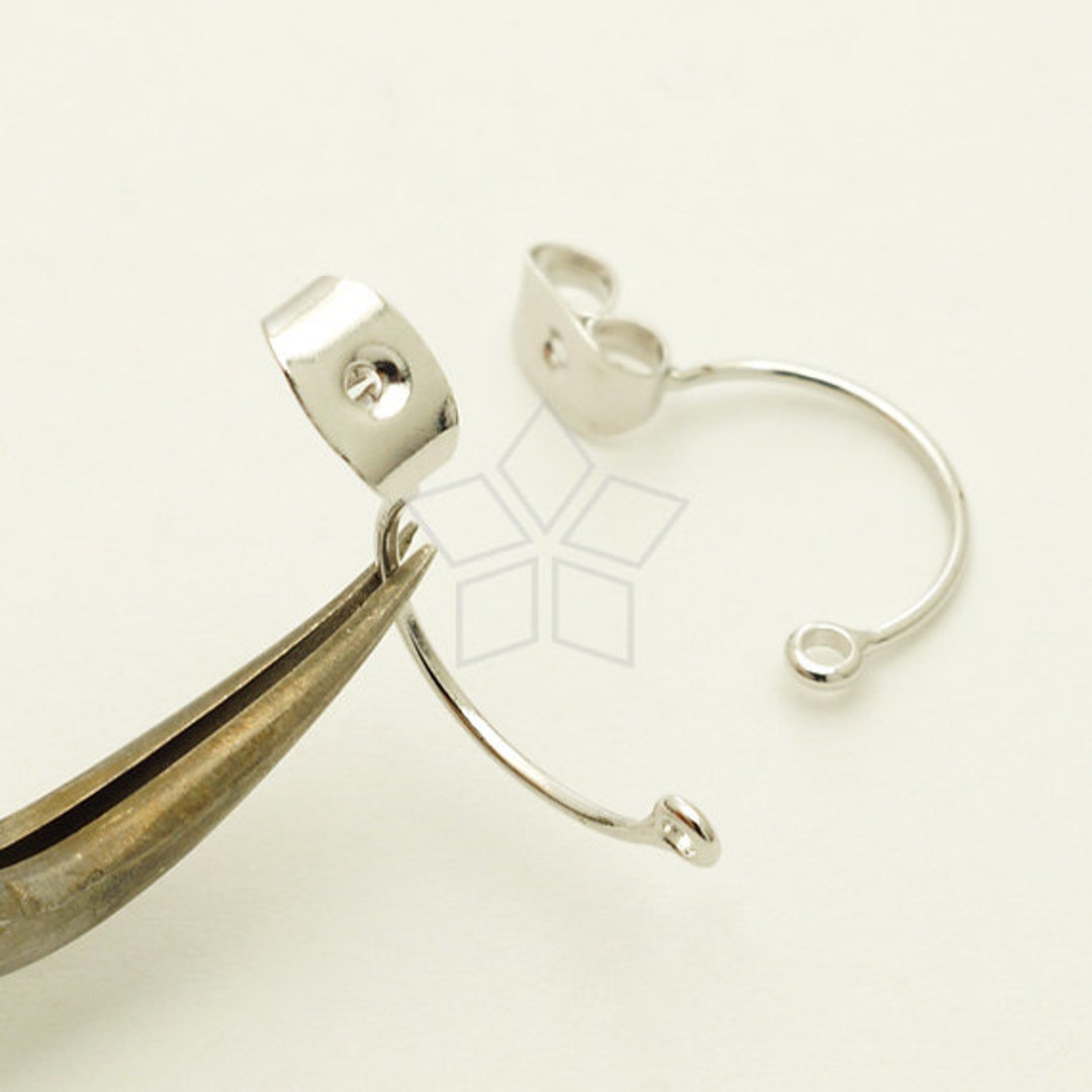 EA-174-OR / 4 Pcs - Ear Studs Back Stoppers With Loop, Ear Jacket ...