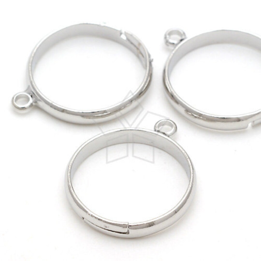 RR-001-OR / 2 Pcs - One Loop Ring Base, Adjustable DIY Jewelry Charm ...