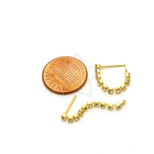 SI-556-OR / 2 Pcs - Long Cubic Stones Earring Findings, Rhodium Silver ...