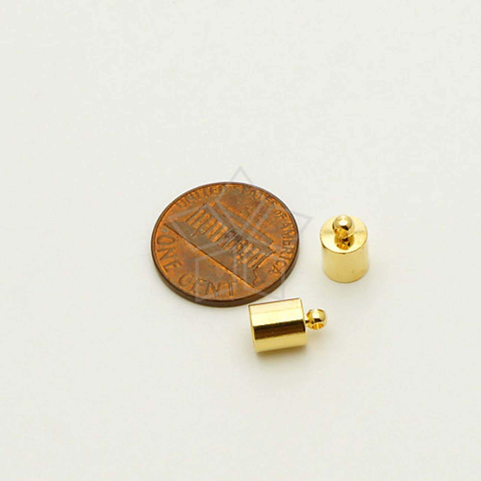 FE-006-GD / 10 Pcs - 6mm End Caps With Loop - Leather End Caps, Gold ...