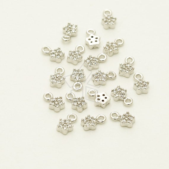 PD-1254-OR / 2 Pcs Tiny Mini CZ Charm Pendant Star Small | Etsy