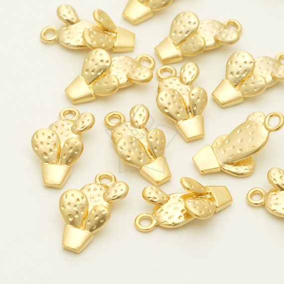 PD-1259-MG / 2 Pcs Cactus Pot Pendant Southwest Style | Etsy