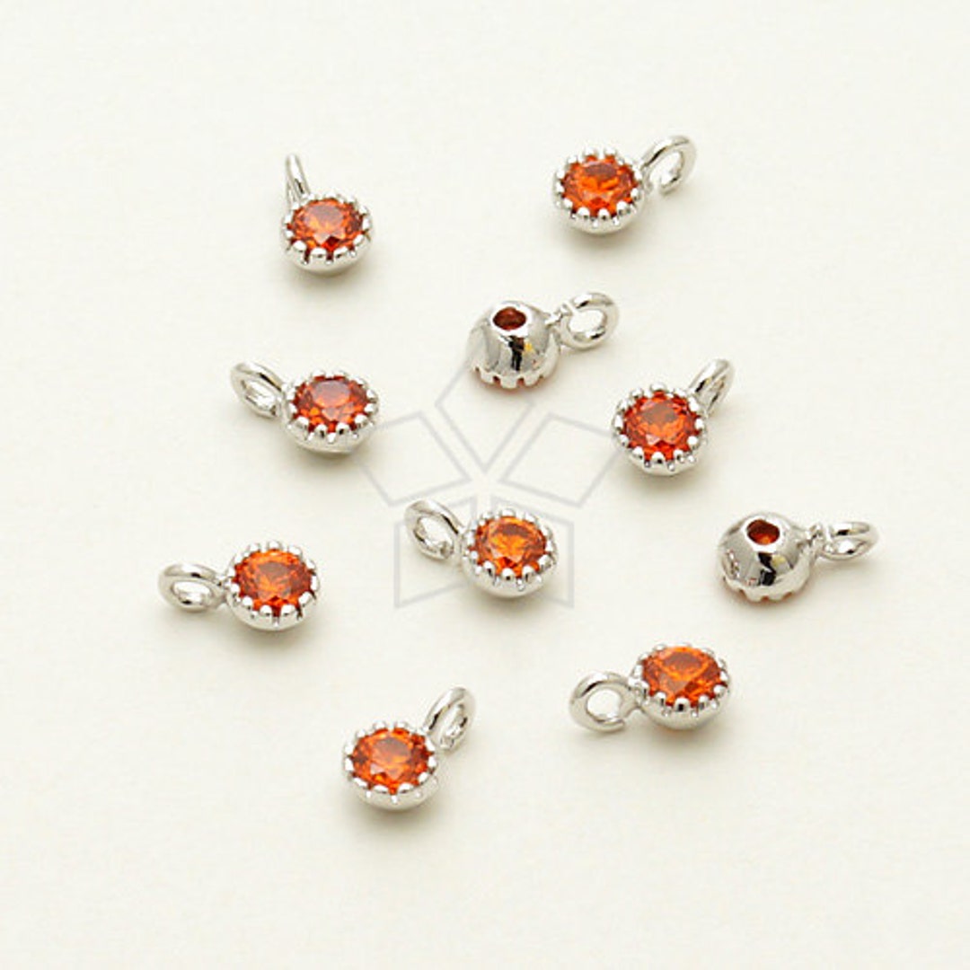 PD-733-OR / 4 Pcs - Very Tiny Birthstone Charms, November Birthstones ...