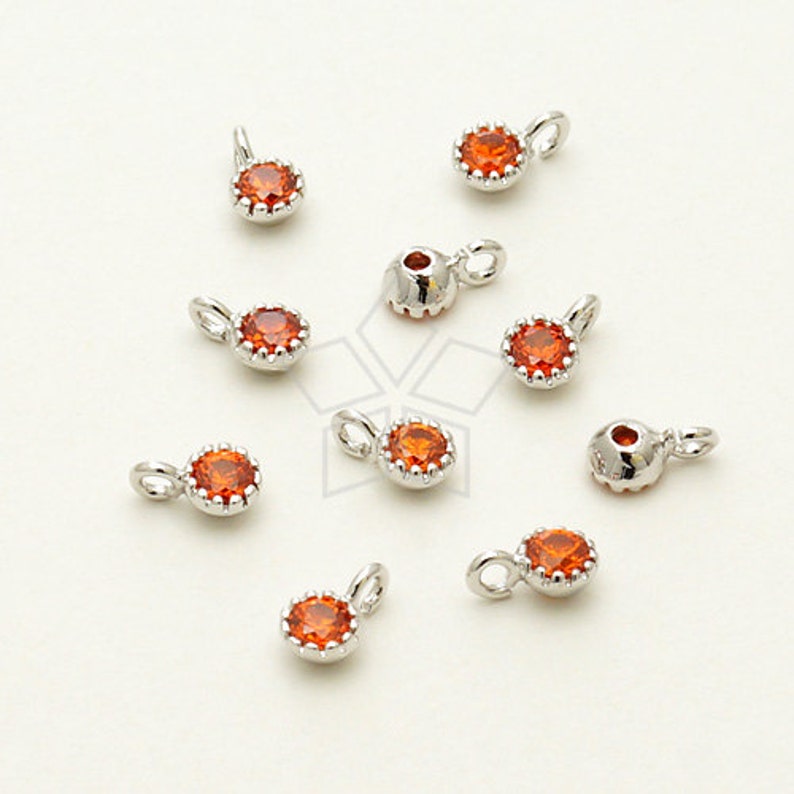 PD-733-OR / 4 Pcs Very Tiny Birthstone Charms November - Etsy