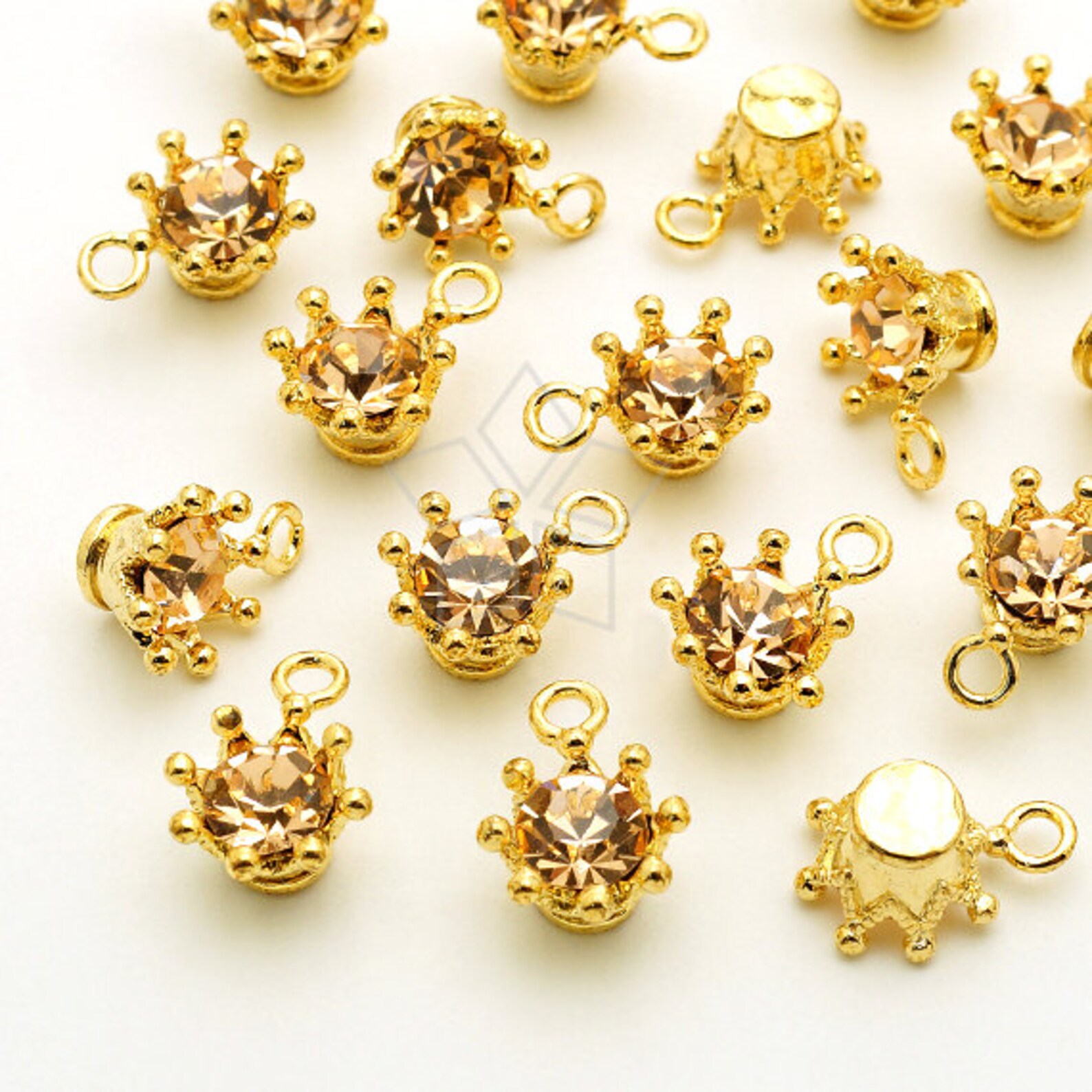 PD-1774-GD / 4 Pcs Tiny Rhinestone Crown Charms Tiara Charm | Etsy