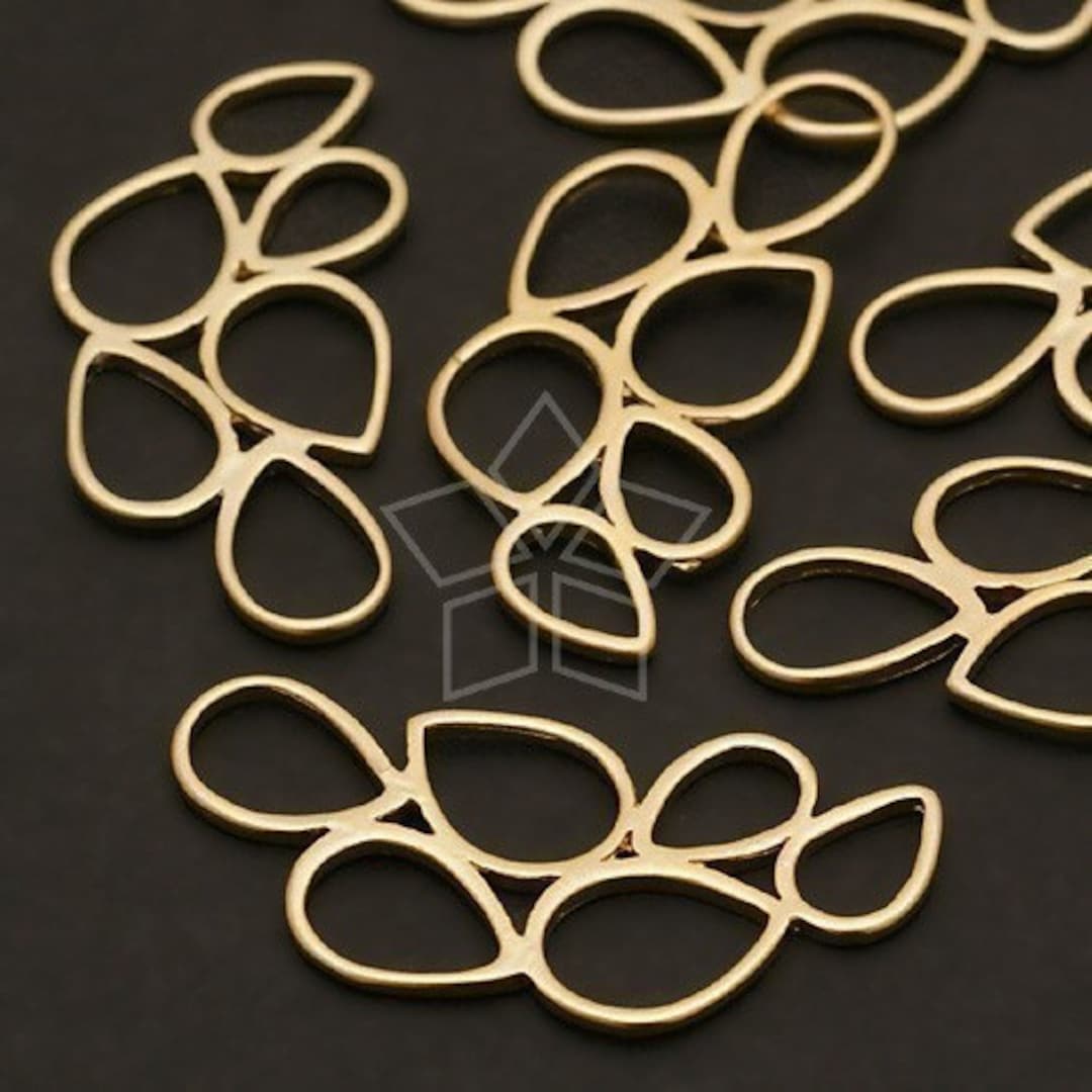 AC-294-MG / 4 Pcs - Bubble Connector, Bubble Pendant, Matte Gold Plated ...