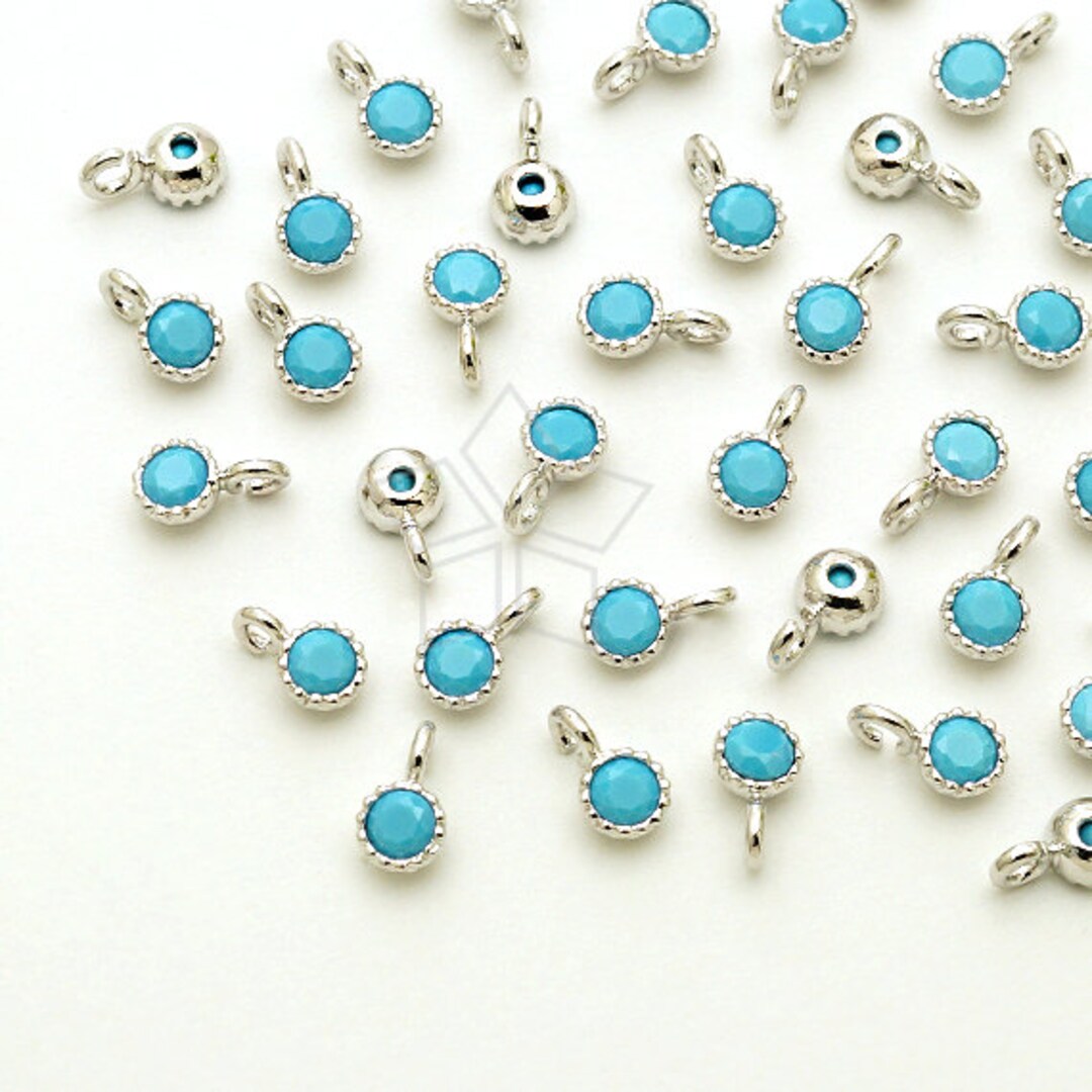 PD-1690-OR / 4 Pcs - Very Tiny Birthstone Charms, December Birthstone ...