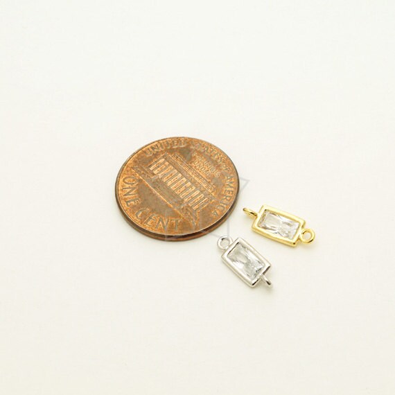 AC-566-OR / 4 Pcs Type-a Rectangular CZ Connector Double | Etsy