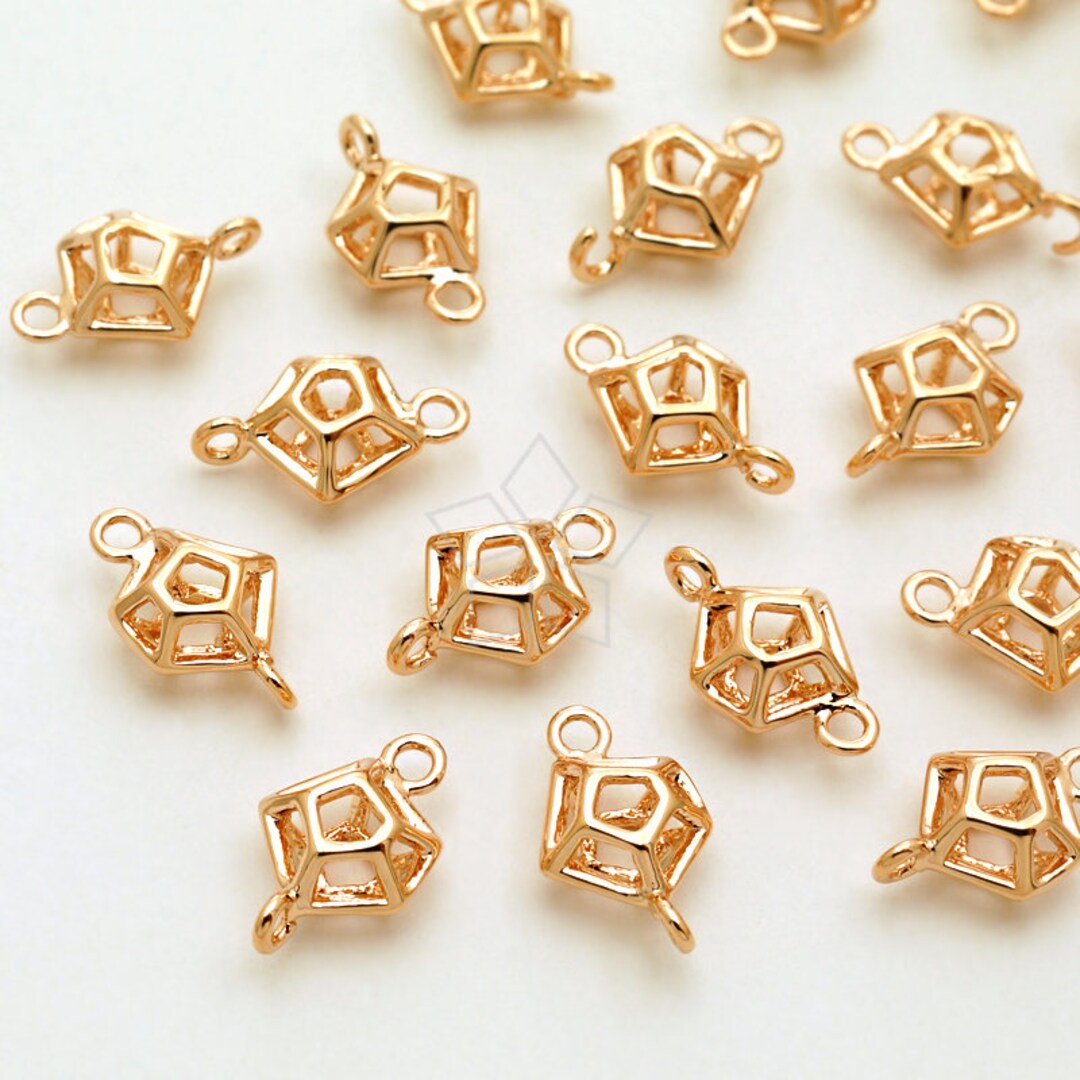 AC-672-RG / 2 Pcs - Geometry 3D Pentagonal Link Connector, Tiny ...