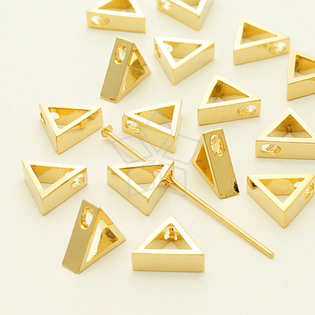PD-926-GD / 2 Pcs - Mini Open Triangle Pendant, Triangle Bead Charm ...