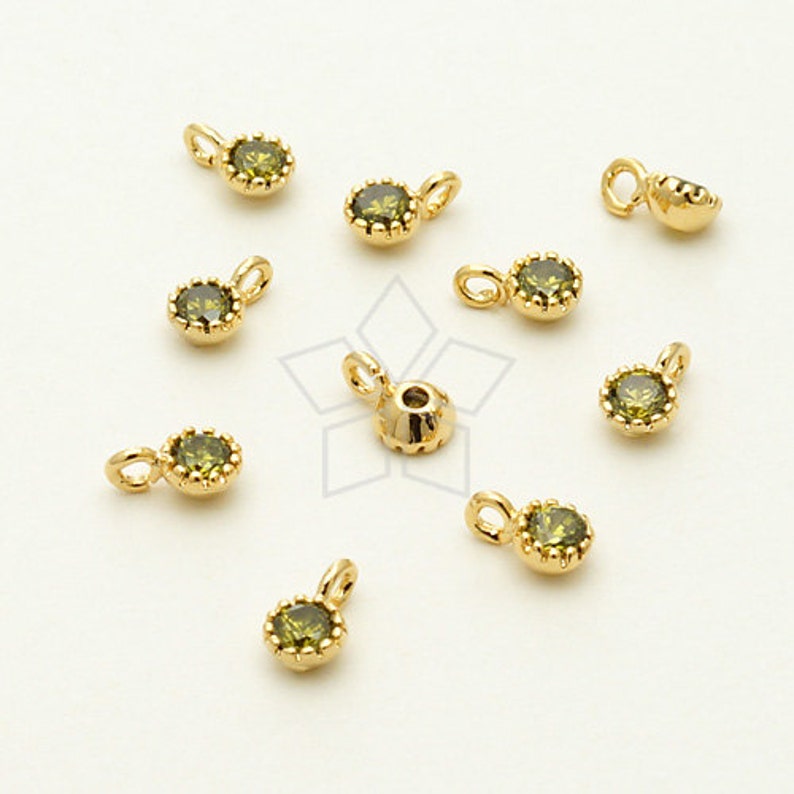 PD-746-GD / 4 Pcs - Very Tiny Birthstone Charms, August Birthstones ...