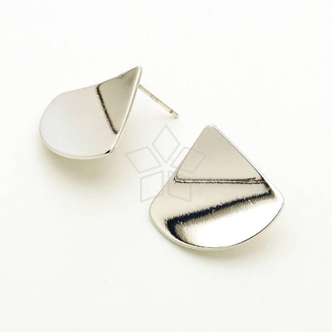 SI-934-OR / 2 piezas Aretes con placa Fanwise postes de - Etsy España