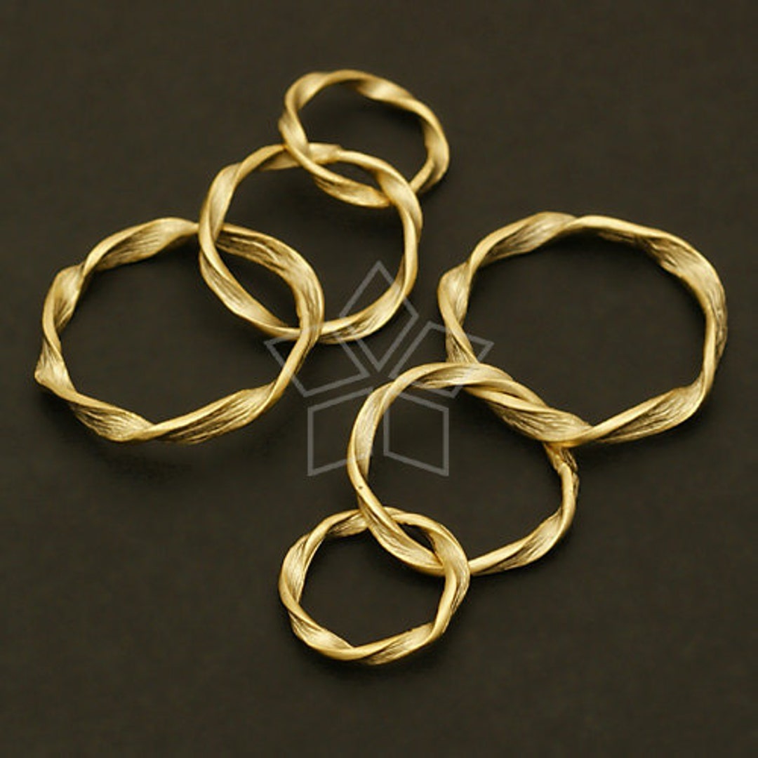 AC-385-GD / 2 Pcs - Triple Link Circle Connector, Three Twist Circle ...