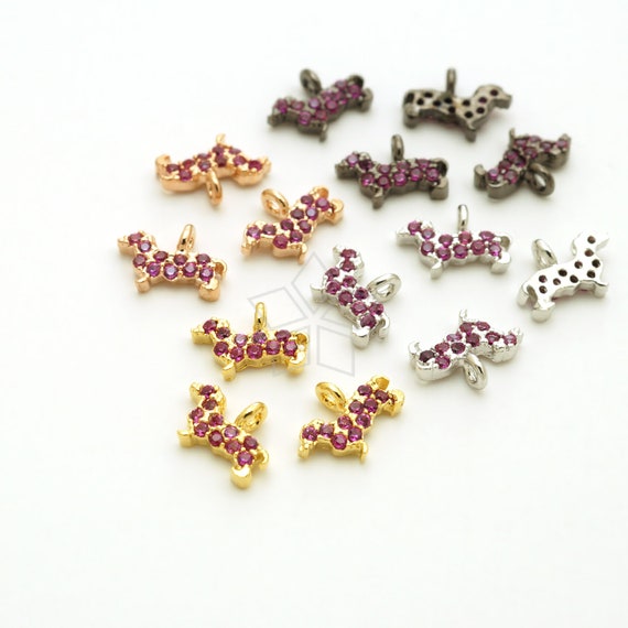 PD-1563-OP / 2 Pcs Tiny Mini Delicate CZ Dachshund Charm | Etsy
