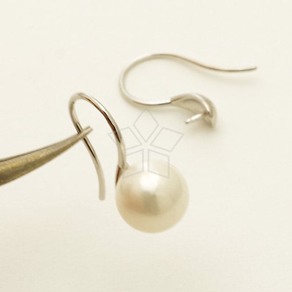 EA-206-OR / 4 Pcs - Hook Ear Wires for Half-drilled Pearl or Gems ...