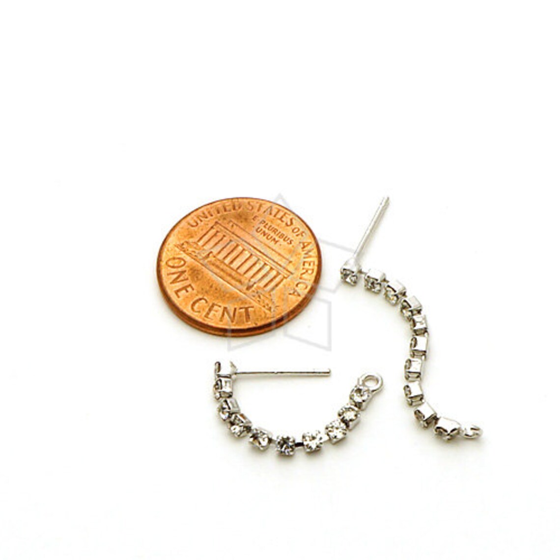 SI-556-OR / 2 Pcs Long Cubic Stones Earring Findings Silver | Etsy