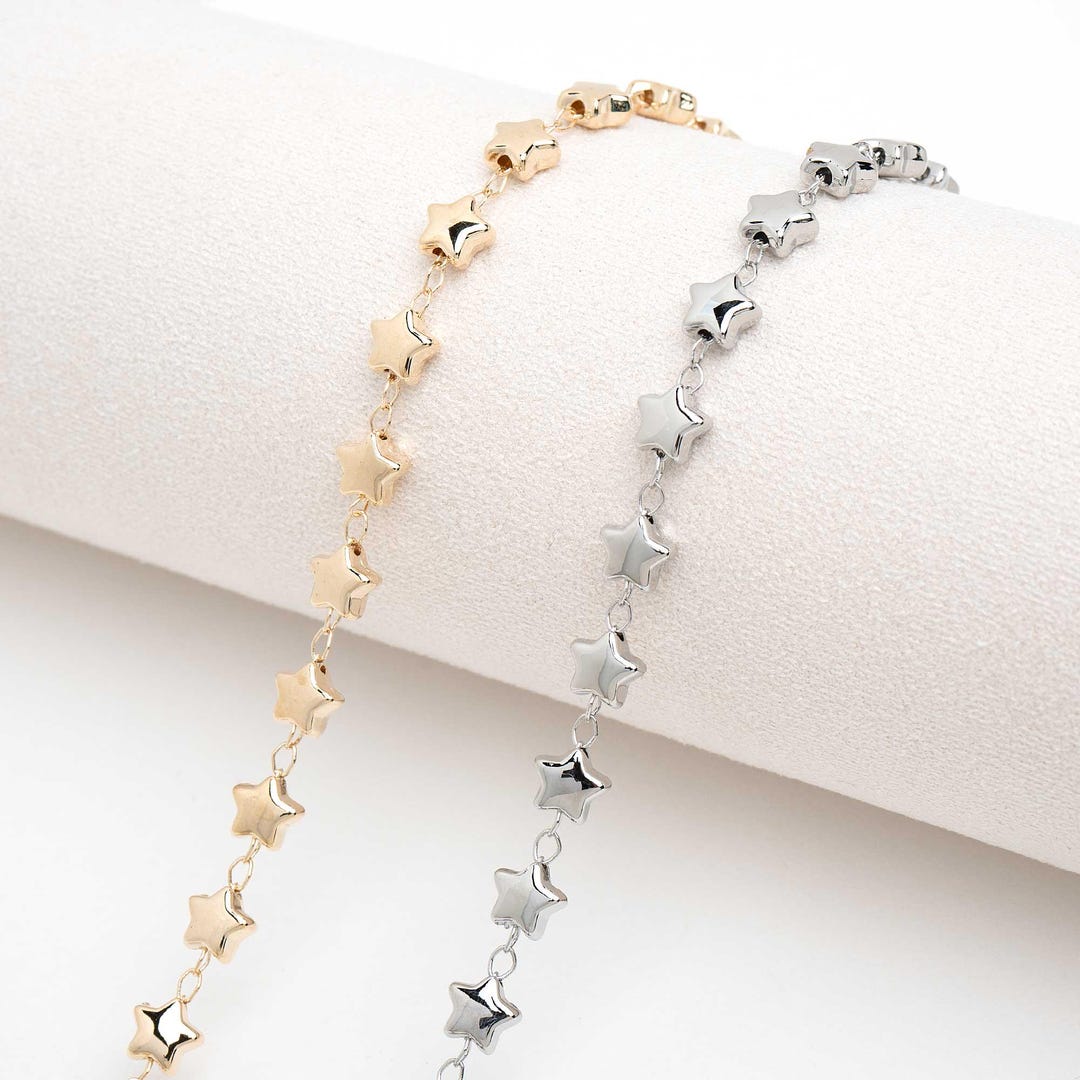 CH-005-OP / 1m - Acrylic Star Bead Chain | CCB Star Link Chain ...