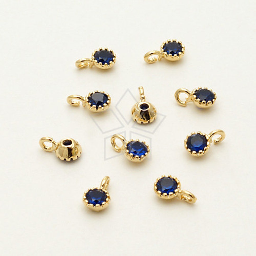 PD-742-GD / 4 Pcs - Very Tiny Birthstone Charms, September Birthstones ...