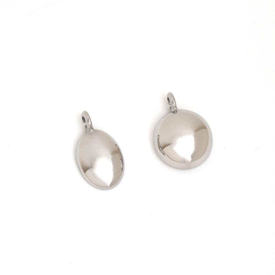 SG343 / 2 Pcs - Stainless Steel Half-dome Pendant, Lightweight Charm ...