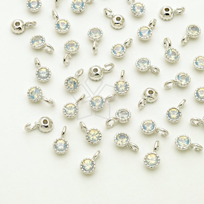 PD-1688-OR / 4 Pcs Very Tiny Birthstone Charms October - Etsy
