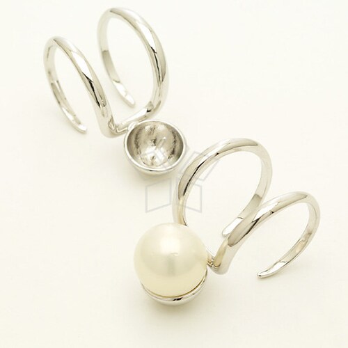 RR-017-OR / 1 Pcs Floral Cup Ring Base Silver Plated Over - Etsy