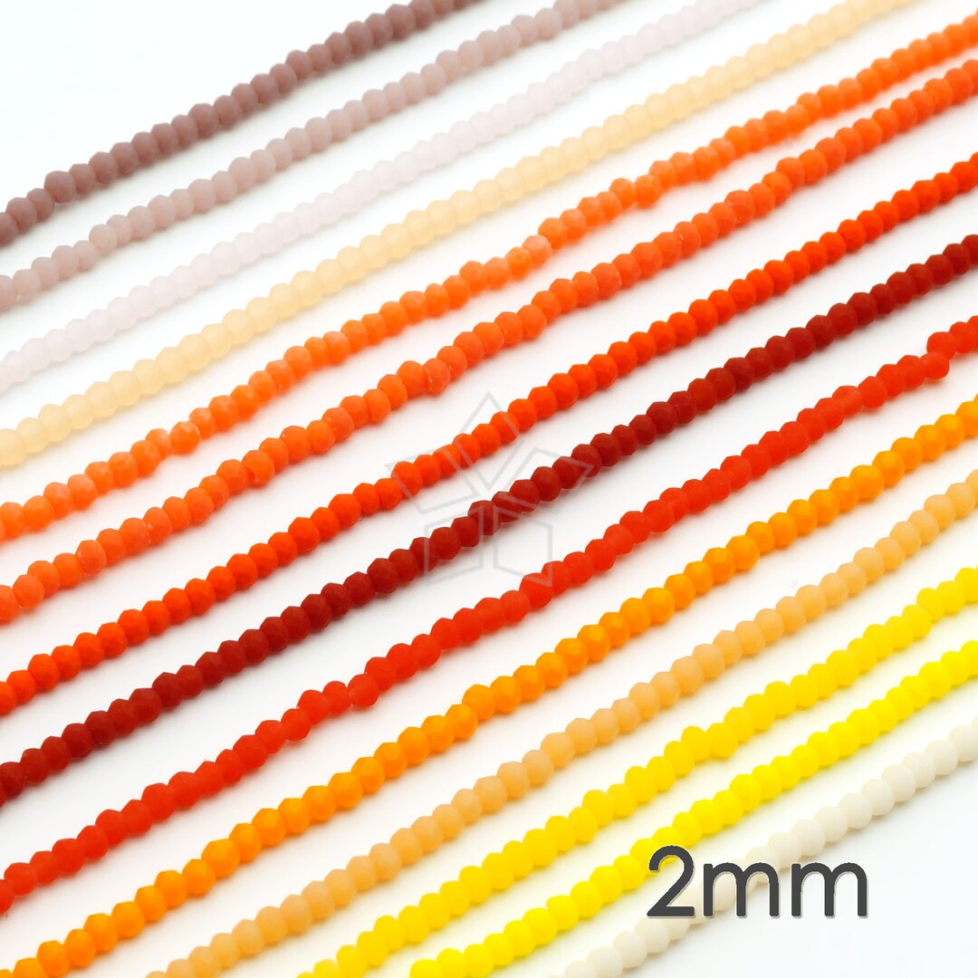 CRT34 / 1 Strand - 2mm Faceted Crystal Rondelle Beads, Matte Color Red ...
