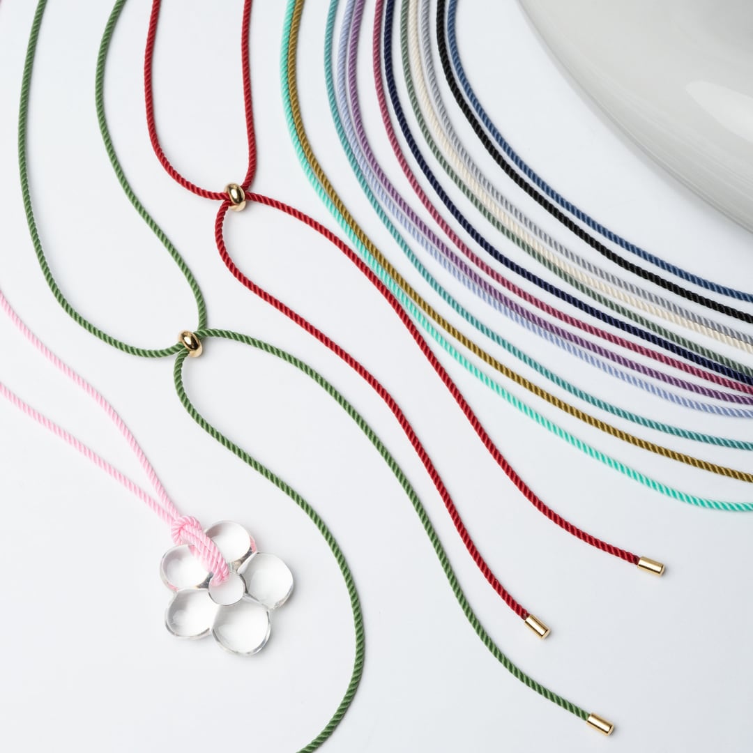 WR68 / 1 Pcs - Adjustable Length Color Braided Silky Rope Cord Necklace ...