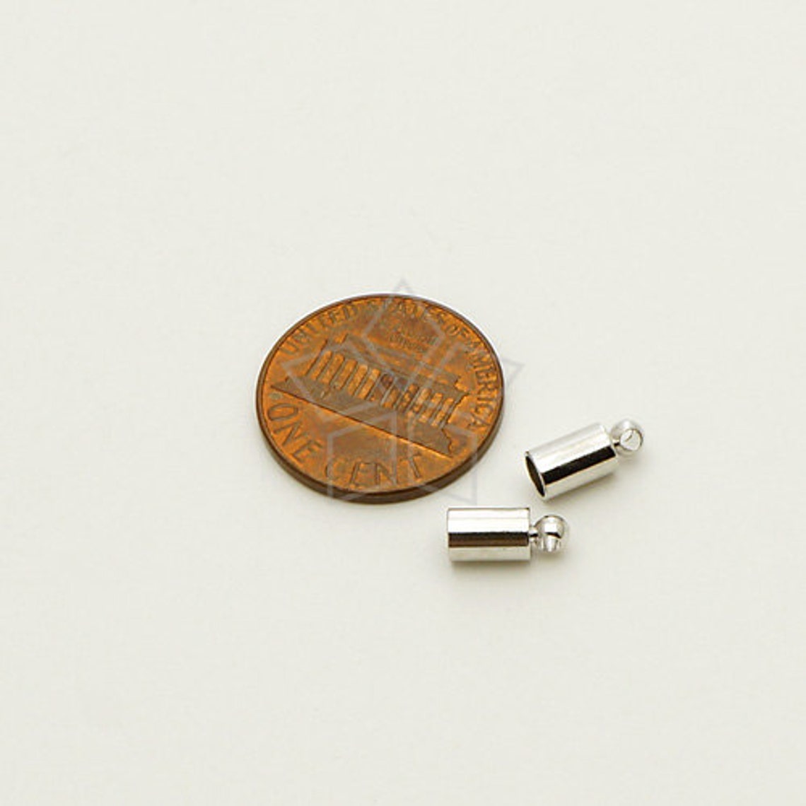 FE-001-OR / 10 Pcs - 4mm End Caps With Loop - Leather End Caps, Silver ...