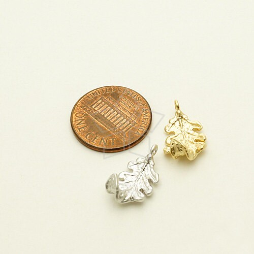 PD-1043-MS / 2 Pcs Oak Tree Leaf Charm Pendant Matte Silver | Etsy