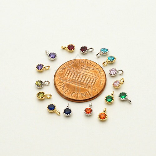PD-733-OR / 4 Pcs Very Tiny Birthstone Charms November - Etsy