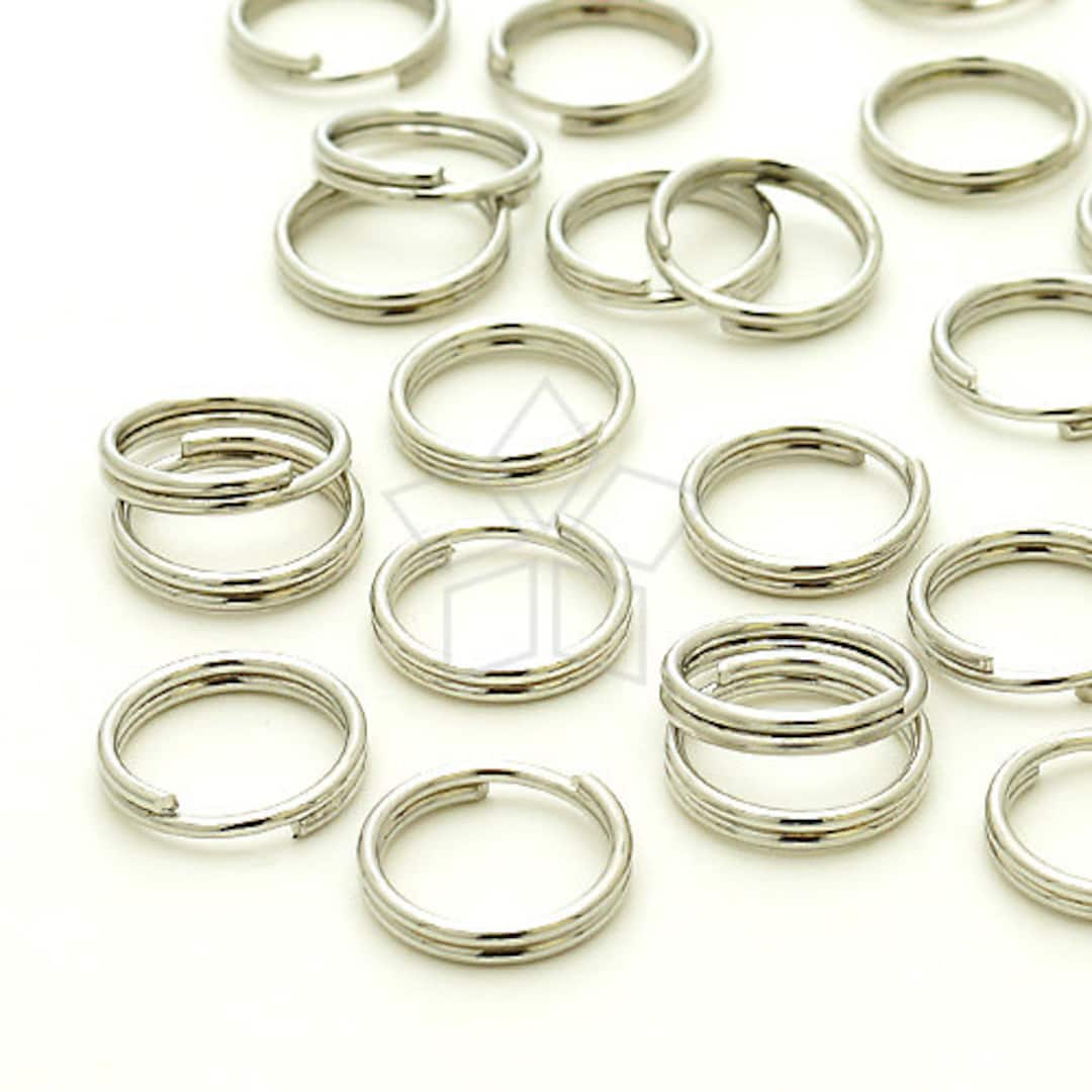 BS-119-OR / 100 Pcs - 8mm Split Jump Rings - Double Jump Rings, Silver ...