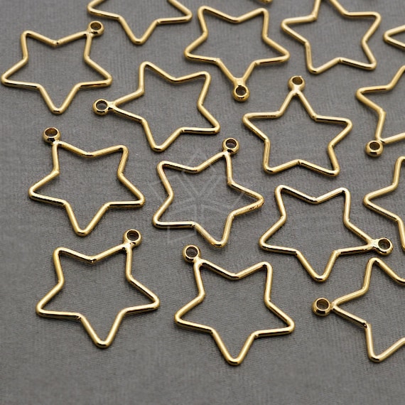 PD-1910-GD / 4 Pcs Thin Wire Star Pendant s-size Wire | Etsy