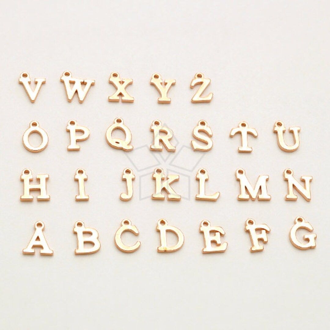 IN-826-RG / 2 Pcs - Modern Letter Dangle Charms, Alphabet Initial ...