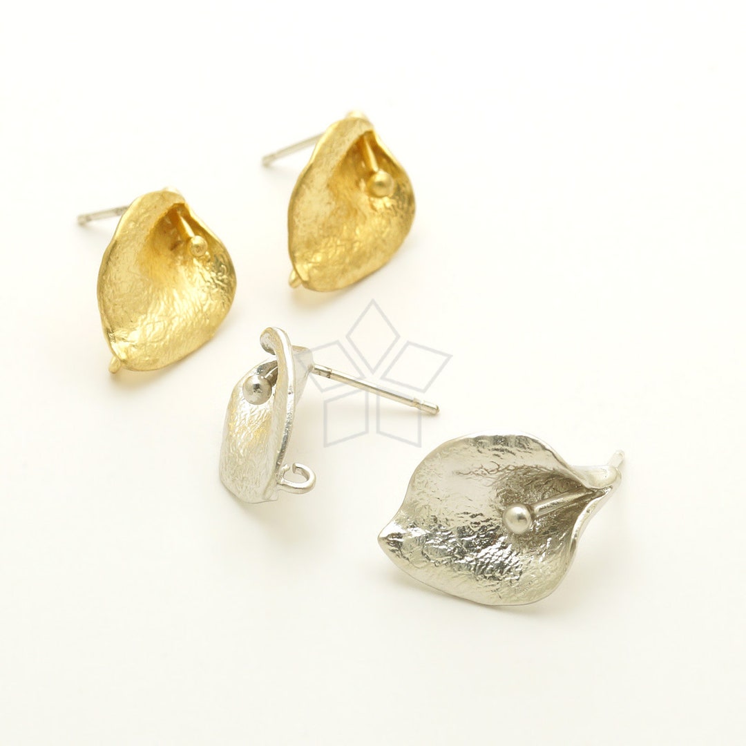 SI-1155-OP / 2 Pcs - Calla Lily Flower Post Ear Posts, Cute Flowers ...