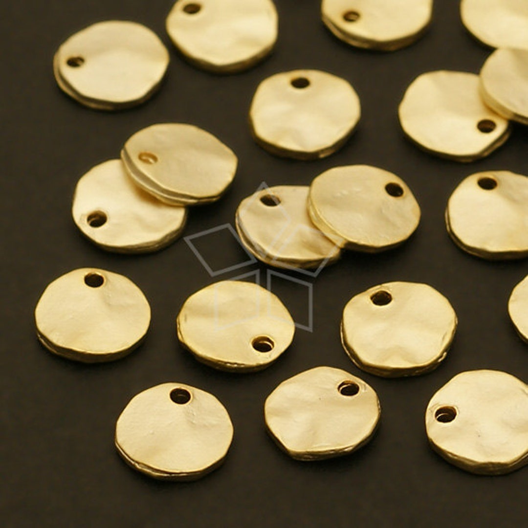 AC-435-MG / 6 Pcs Crushed Mini Coin Charms Small Round Disc - Etsy