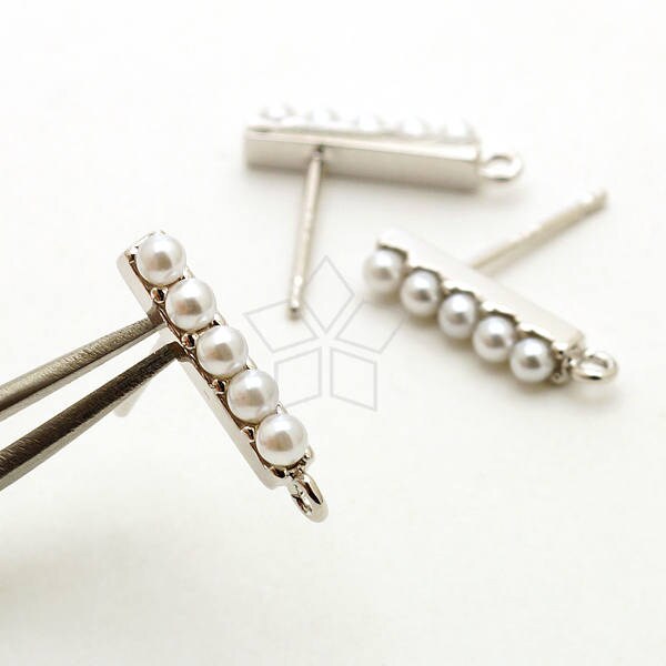 SI-841-OR / 2 Pcs Tiny Pearl Setting Earring Post Findings | Etsy