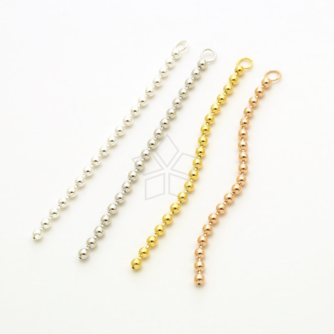 SV-399-OP / 2 Pcs - Long Ball Chain Charms, 925 Sterling Silver Ball ...
