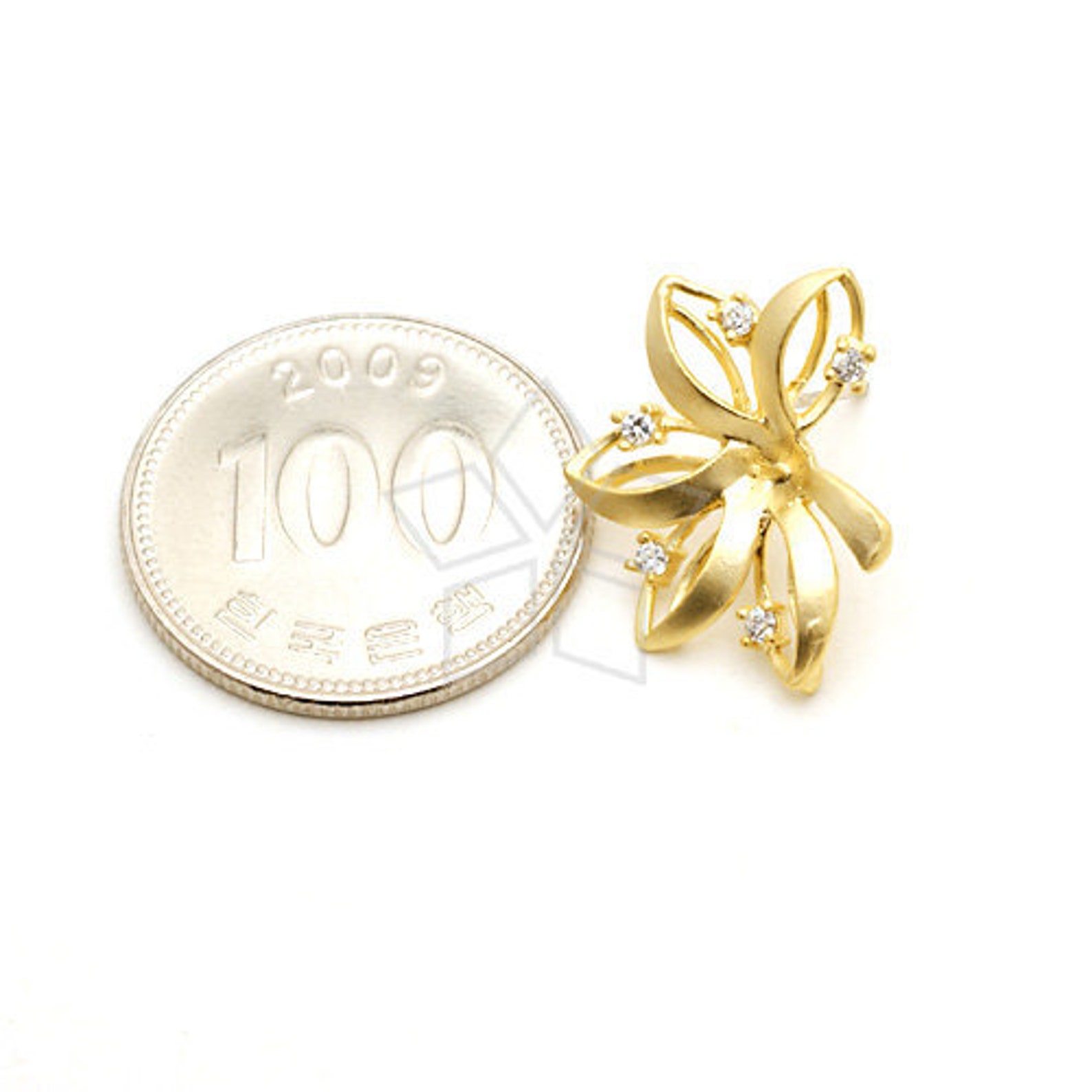 SI-304-MG / 2 Pcs Gold Ribbon Flower Findings Matte Gold | Etsy