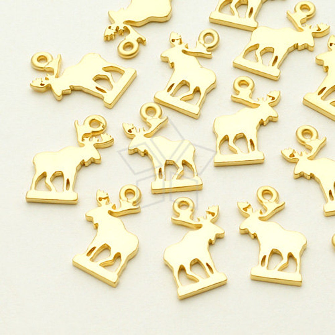 PD-974-MG / 2 Pcs Mini Animal Charm Pendant elk Matte - Etsy