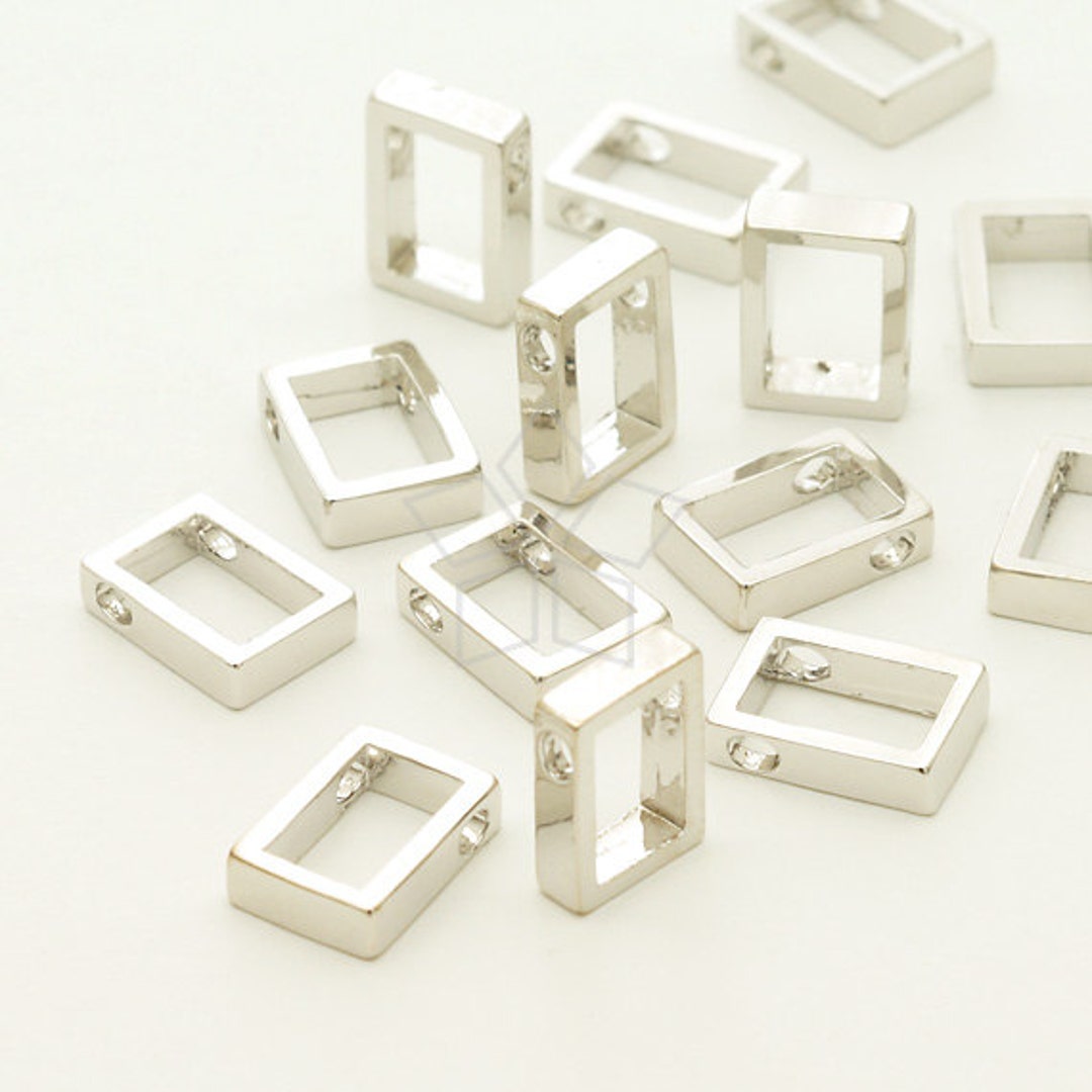 PD-1337-OR / 2 Pcs - Mini Open Rectangle Pendant, Tiny Square Floating ...