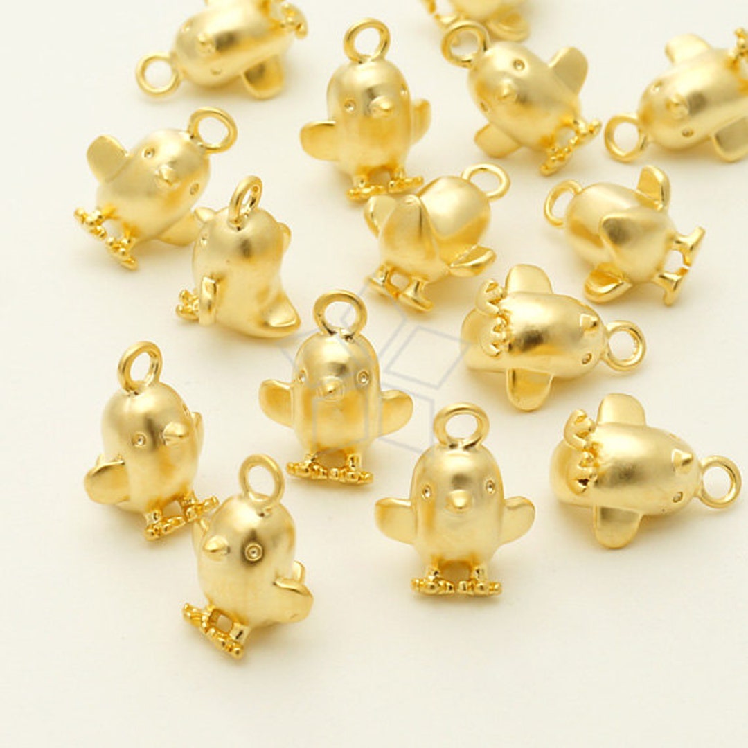 PD-1154-MG / 2 Pcs Cute Little Bird Charm Pendant, Chick, Biddy, Matte ...
