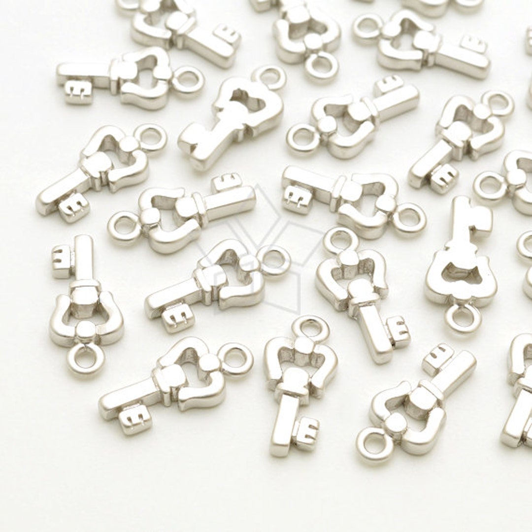 PD-1751-MS / 2 Pcs - Tiny Mini Key Charms, Small Key Pendant, Matte ...