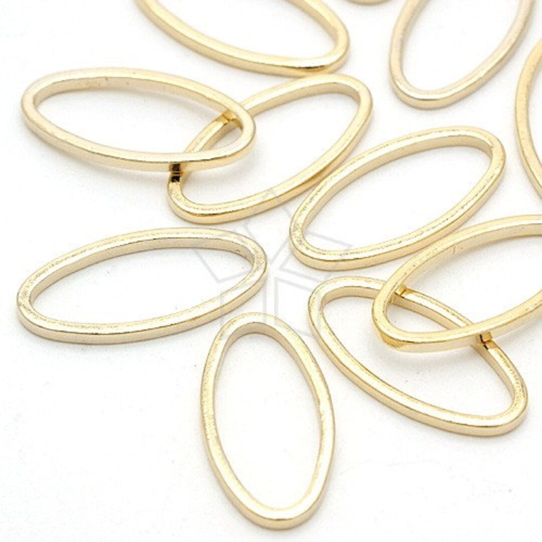 AC-137-GD / 10 Pcs - Oval Ring Link Connector Jewelry Supplies, Gold ...