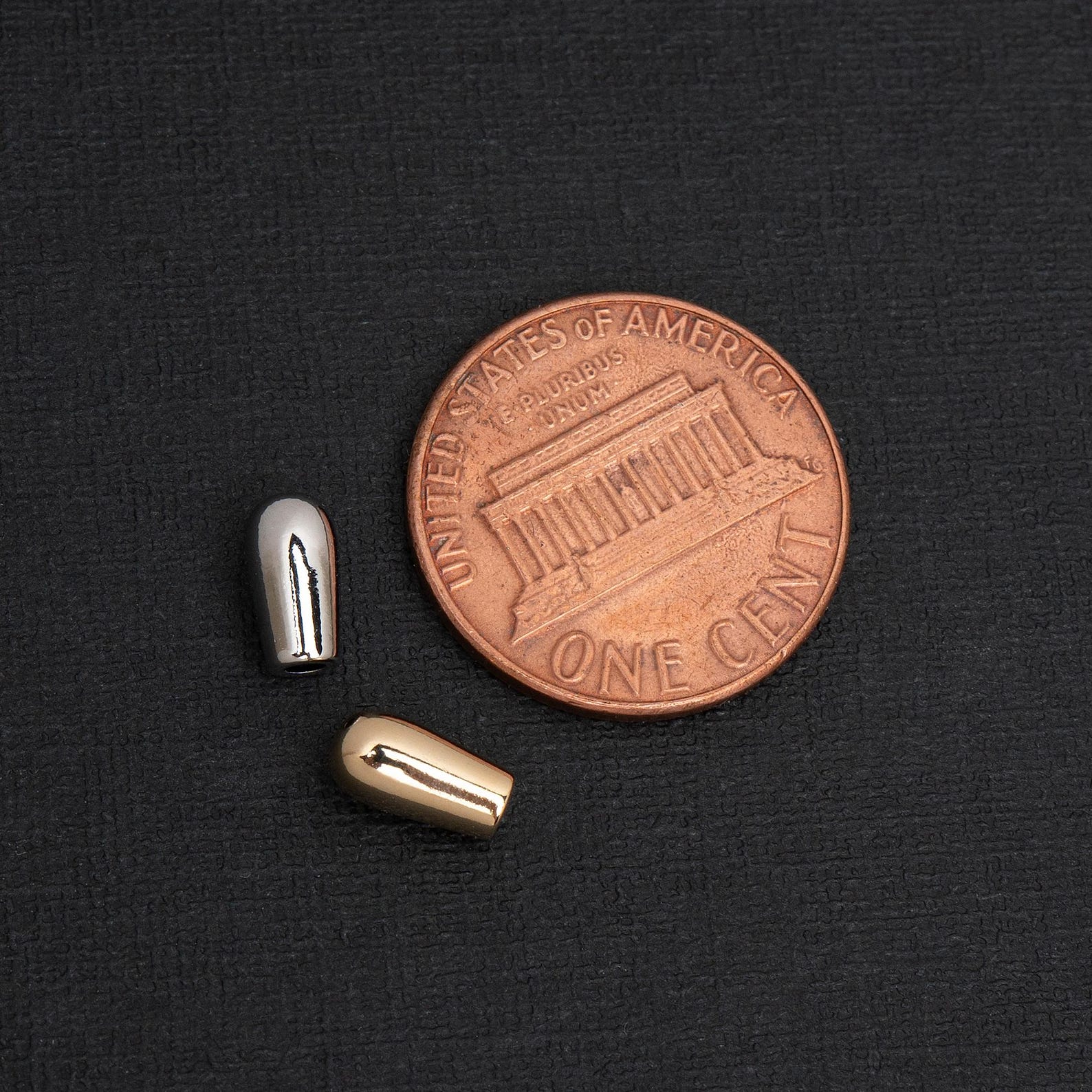 FE-071-OR / 2 Pcs - Tear Drop Shaped Cord End Cap in Rhodium for ...